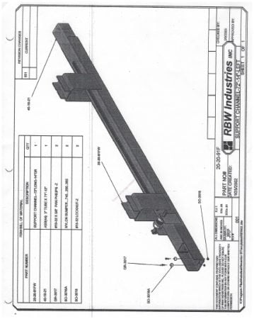 RBW Industries Support Channel 72″ – 14″ Detail & Parts List – Carriage ...