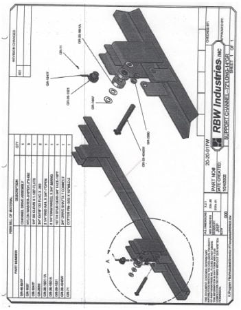 RBW Industries Support Channel 72″ Detail & Parts List – Carriage RV ...